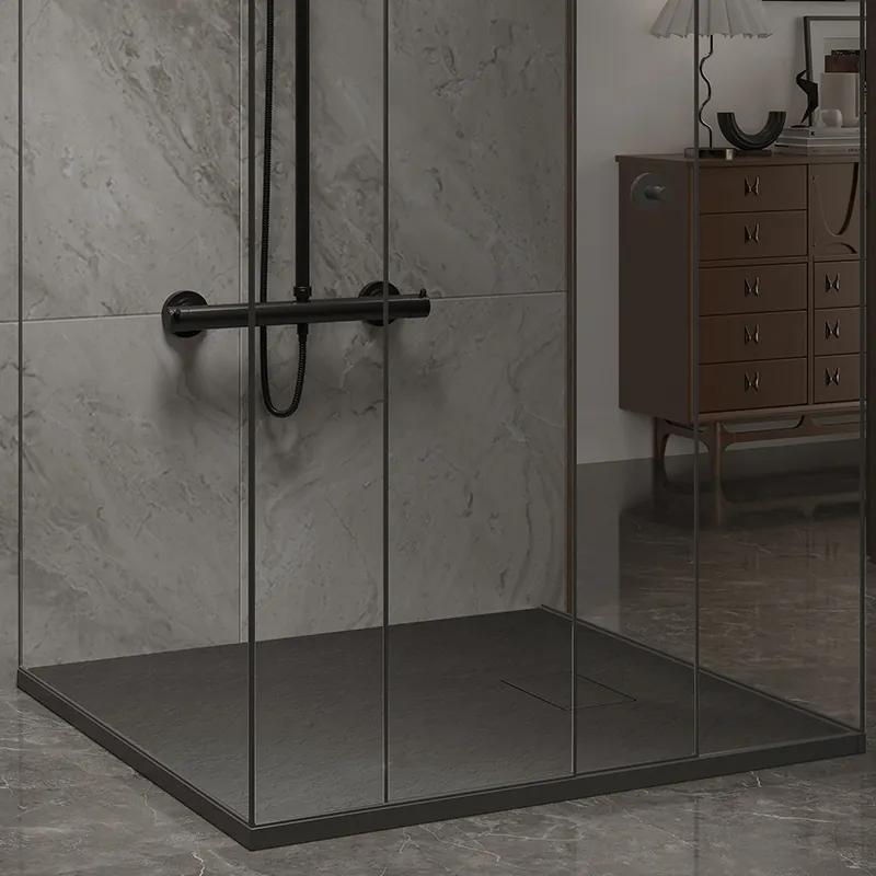 BPS-koupelny Čtvercová akrylátová sprchová vanička HYD-SSV-JUKO 80x80 černá