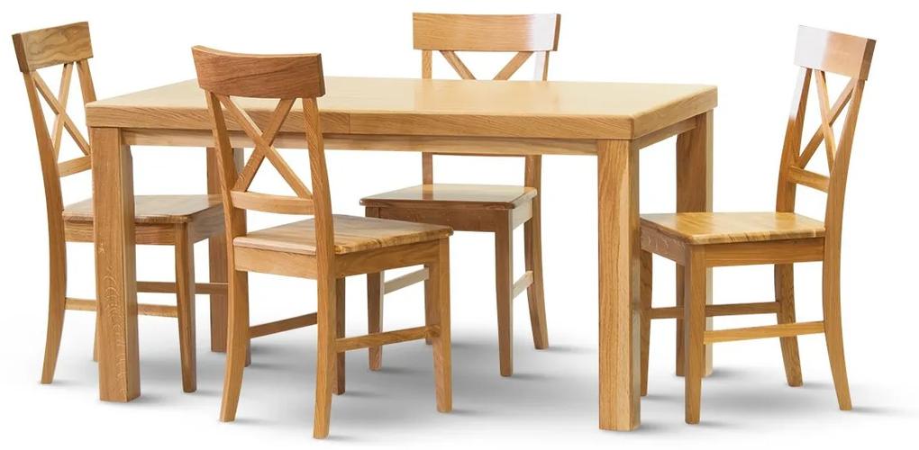 STIMA Jídelní set Teo-Oak - (d/š/v) 160 x 90 x 77cm + rozklad 50 cm + 4 židle