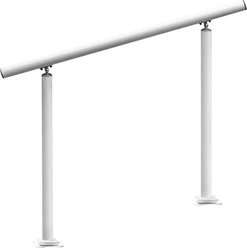 Venkovní zábradlí, 0,9 m, 86,4 cm Bílé na schody nastavitelné od 0 do 60 stupňů