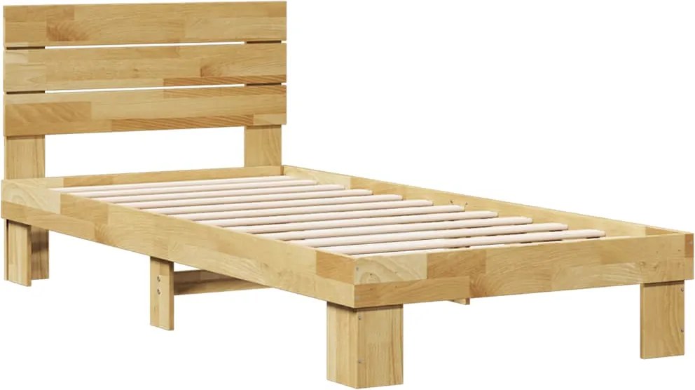 Rám postele s čelem bez matrace 75x190 cm Dubový masiv 3315727