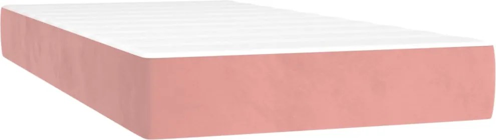 Box spring postel s matrací a LED růžová 80 x 200 cm samet 3136274
