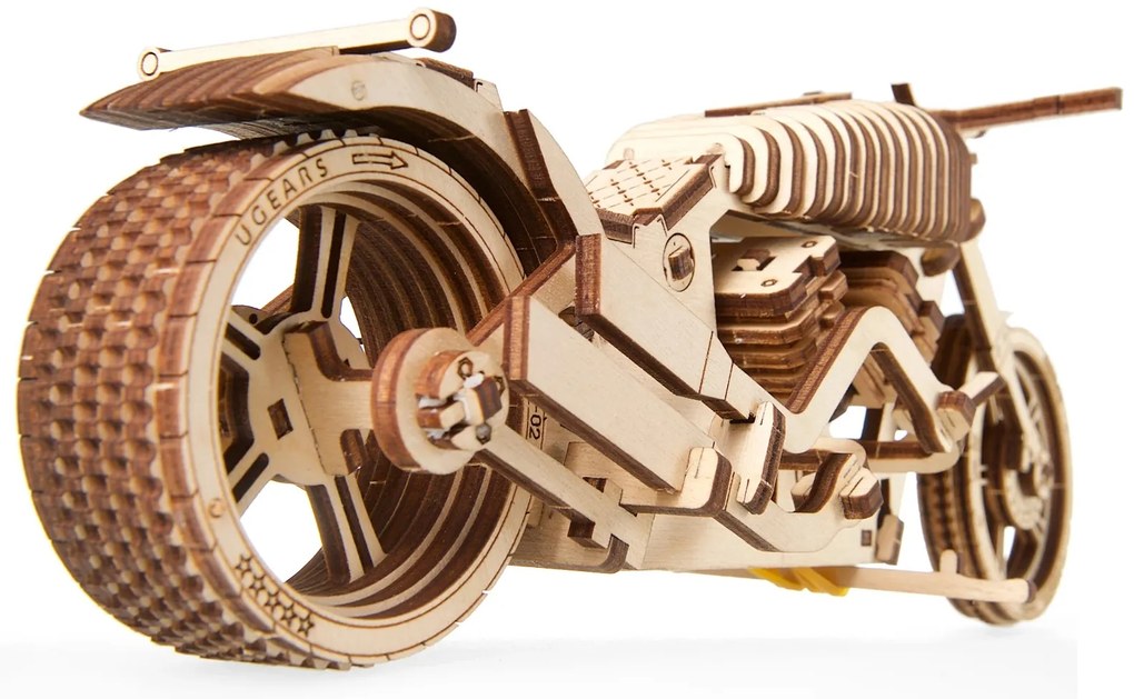 Ugears 3D dřevěné mechanické puzzle VM-02 Motorka (chopper)