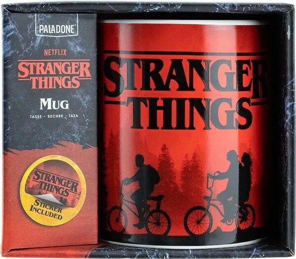 Hrnek a samolepka Stranger Things 500 ml Vícebarevná