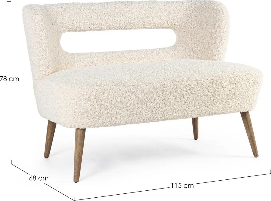 Krémová pohovka z umělé kožešiny 115 cm Cortina – Bizzotto