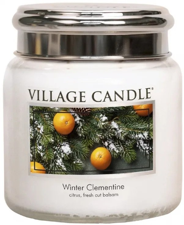 Village Candle Vonná svíčka ve skle, Sváteční Mandarinka - Winter Clementine, 16oz
