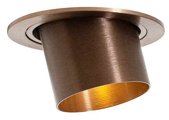 Sada 6 moderních zapuštěných bodových svítidel tmavě bronzová kulatá naklápěcí - Installa