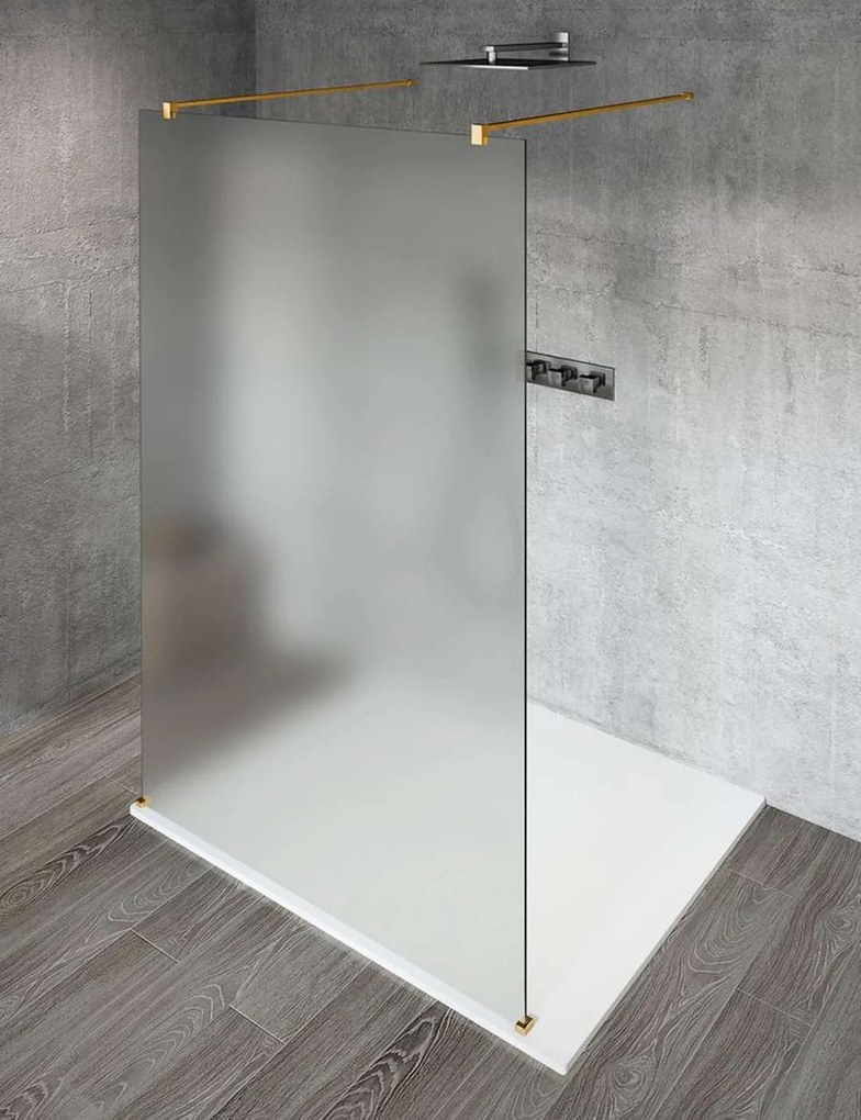 Gelco Vario - Sprchová stěna Walk-In do prostoru, 80x200 cm, Coated glass, matná zlatá/matné sklo GX1480-02
