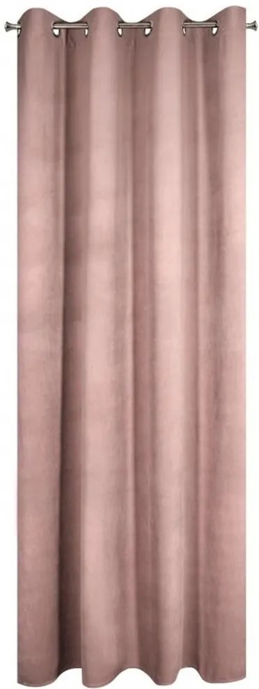 Růžový zatemňovací závěs se závěsnými kroužky 140 x 250 cm