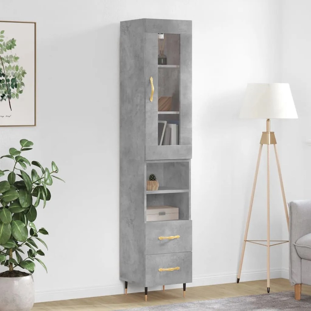 Skříň Highboard 34,5 X 34 X 180 Cm Kompozitní Dřevo - Bílá / 3 police