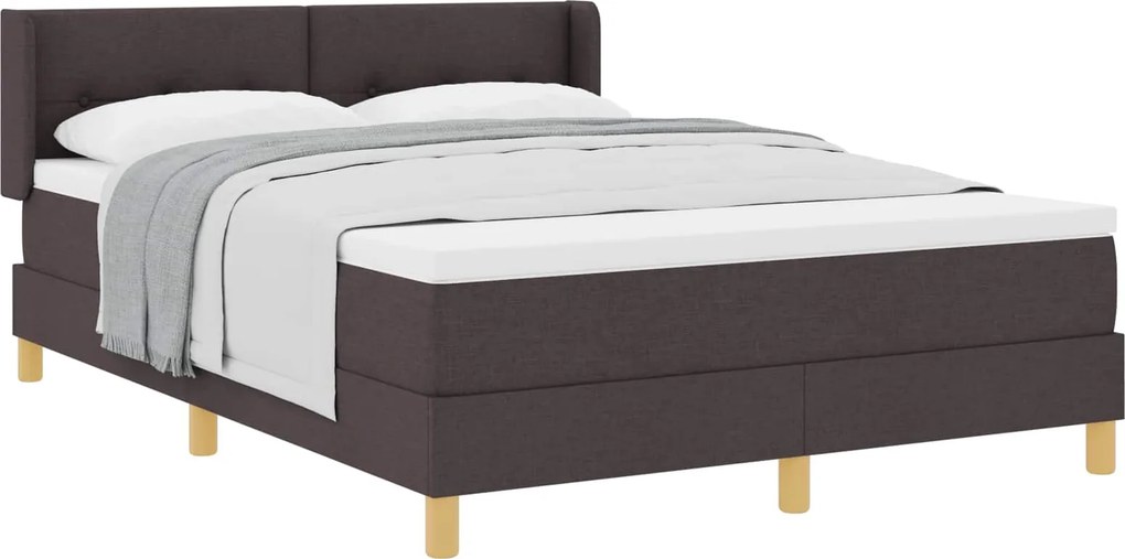 Postel s boxspringem s čelo Tmavě hnědá 200 x 160 cm textil 3341303
