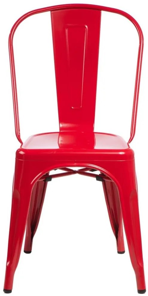 Jídelní židle Paris inspirovaná Tolix červená 