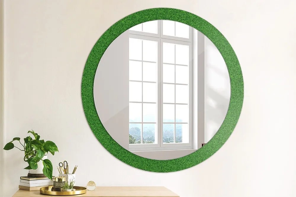Kulaté dekorativní zrcadlo Zelená tráva fi 90 cm