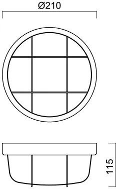 Osmont ELE50024 Elektra 3K, stropní hnědé kruhové svítidlo, 25W E27, průměr 21cm, IP54