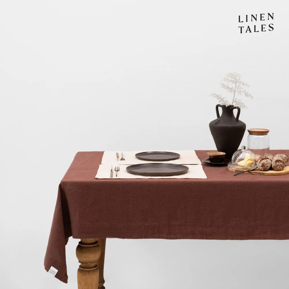 Lněný ubrus 140x200 cm Chocolate – Linen Tales
