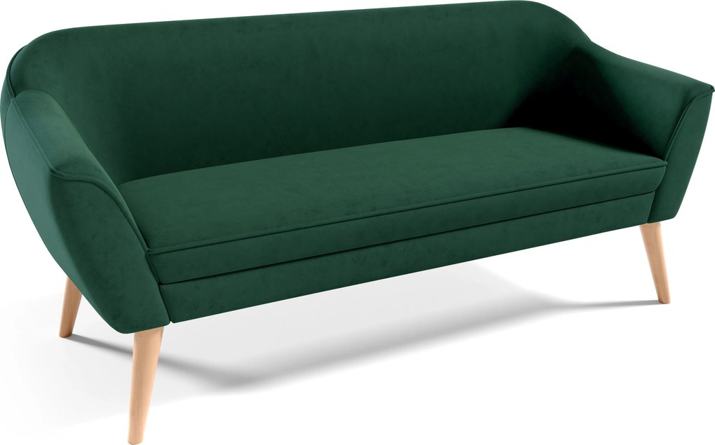 Eka Pohovka FLIX, 185 cm Látka Velutto: Zelená (Velutto 10), Výběr nohou: Bílé