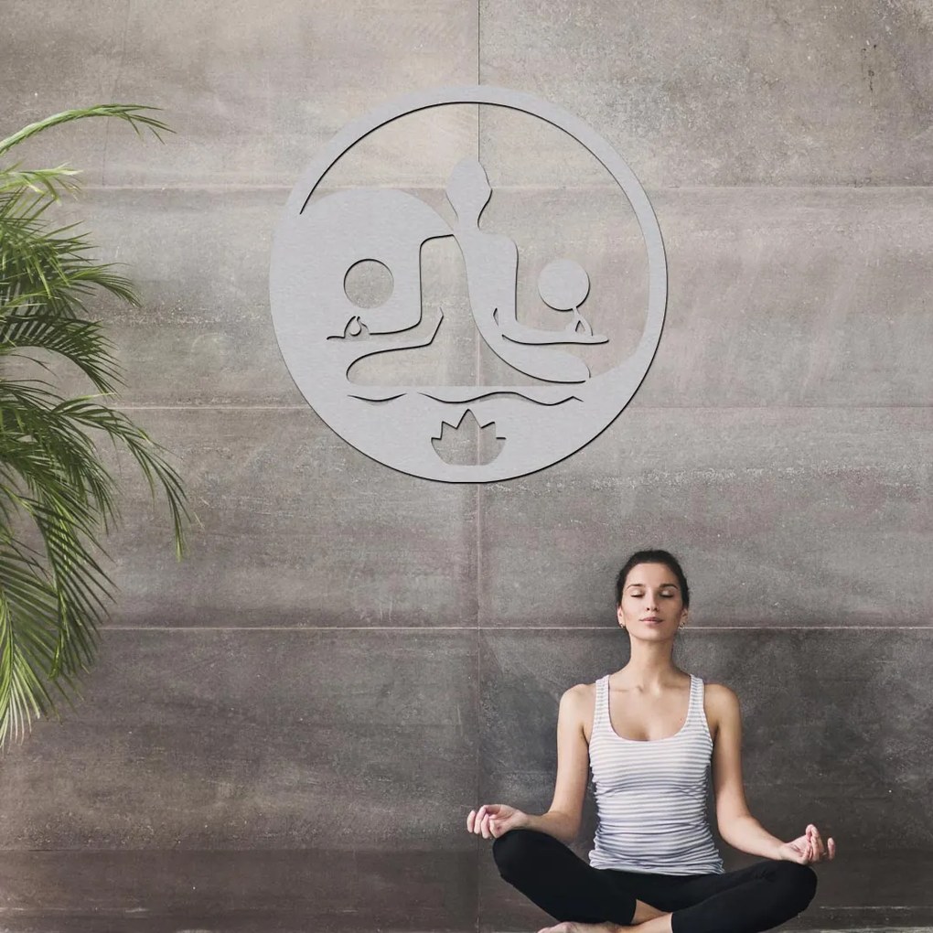 dřevo života Dřevěná dekorace na zeď YING YANG YOGA Zvolte barvu dekoru: Černá, Zvolte rozměr Ø (cm): 40