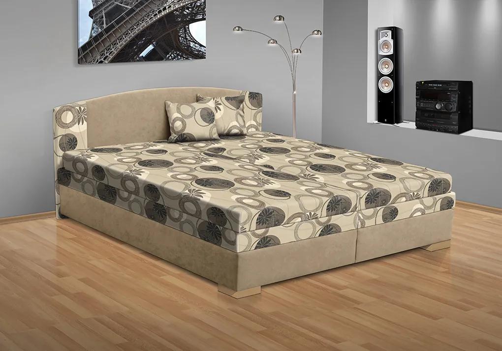 Nabytekmorava Manželská postel s úložným prostorem Lora 160x200 Barva: béžová/53675-6-1044