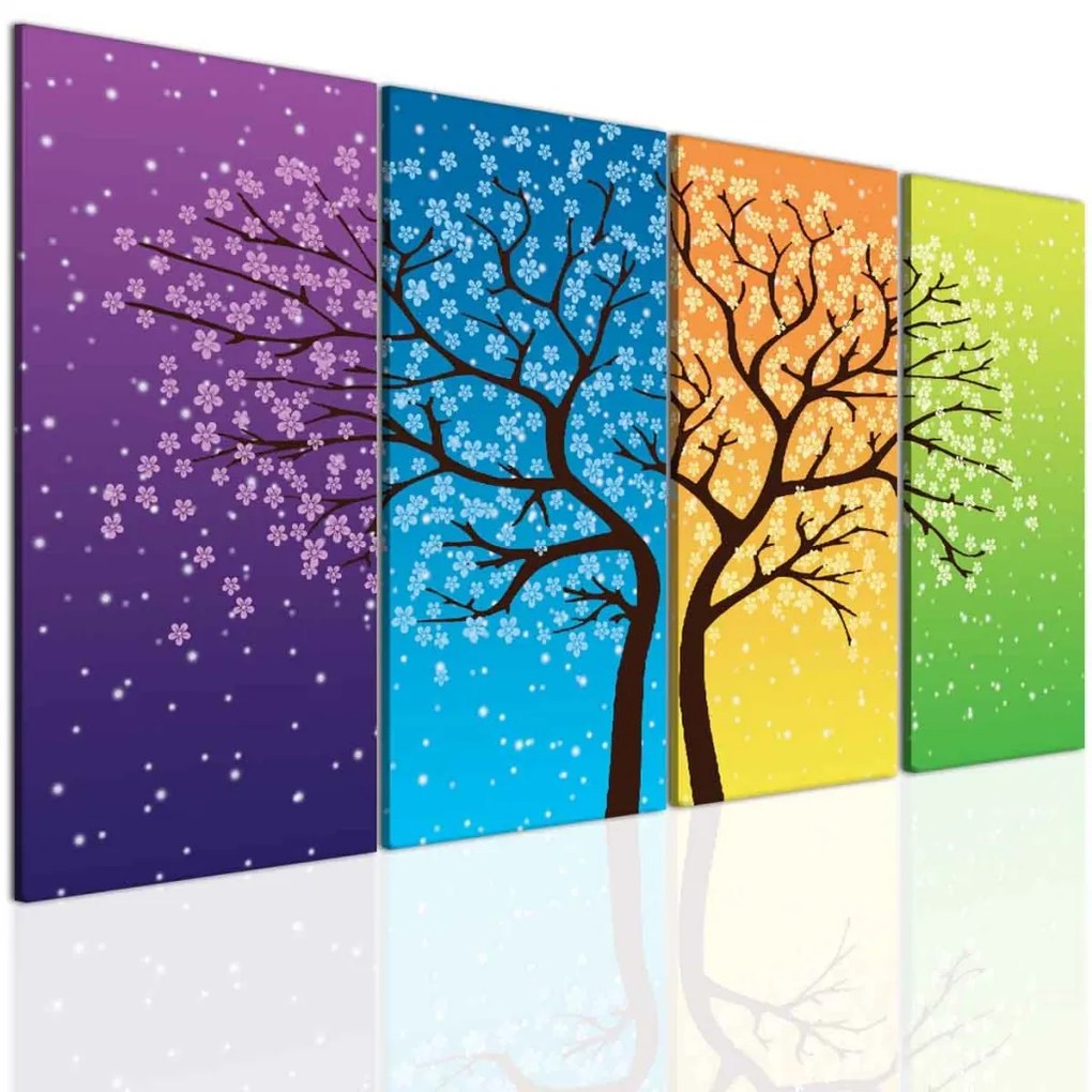 Malvis ® Obraz strom roční období IV Velikost: 160x80 cm