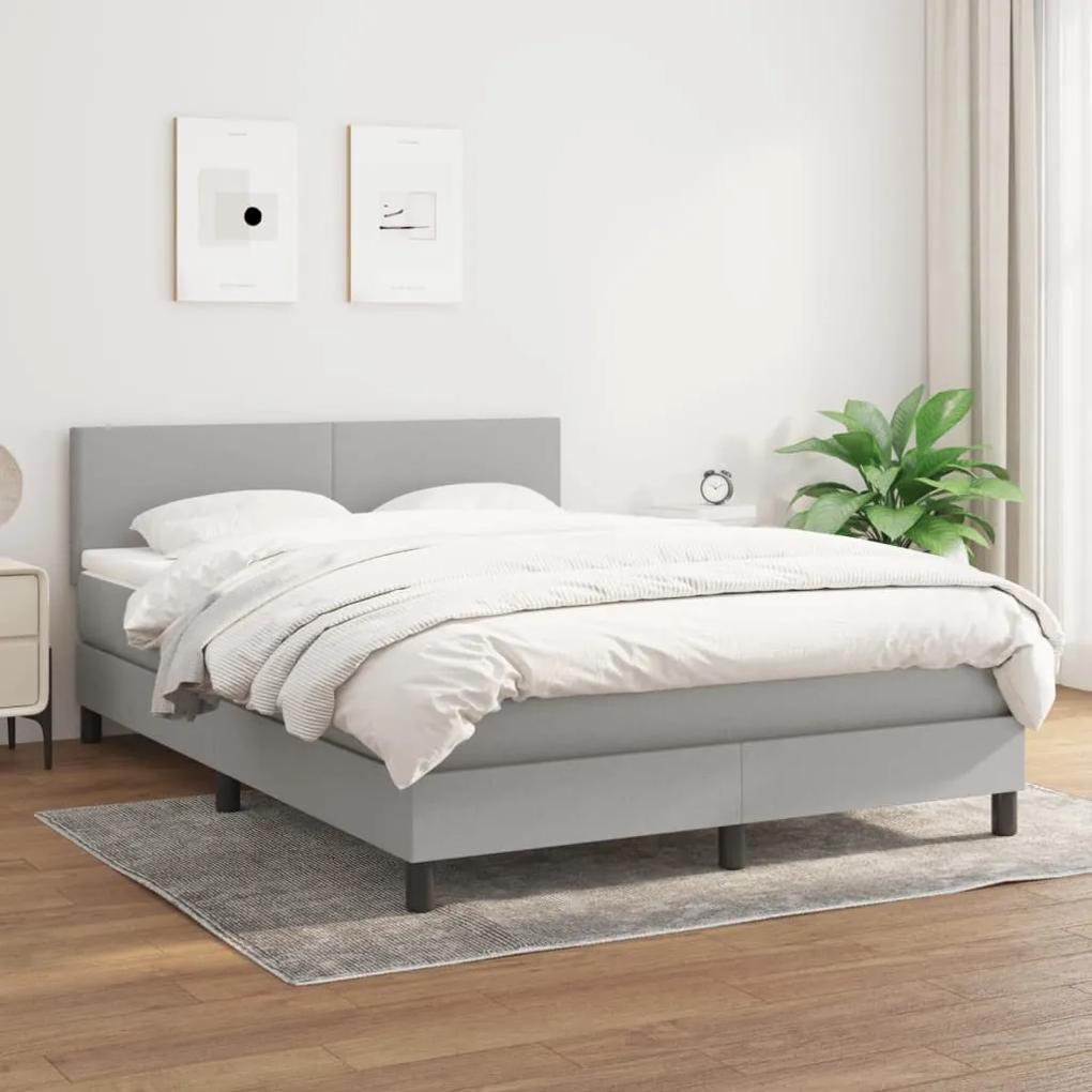 Box spring postel s matrací světle šedá 140 x 200 cm textil,  3139897
