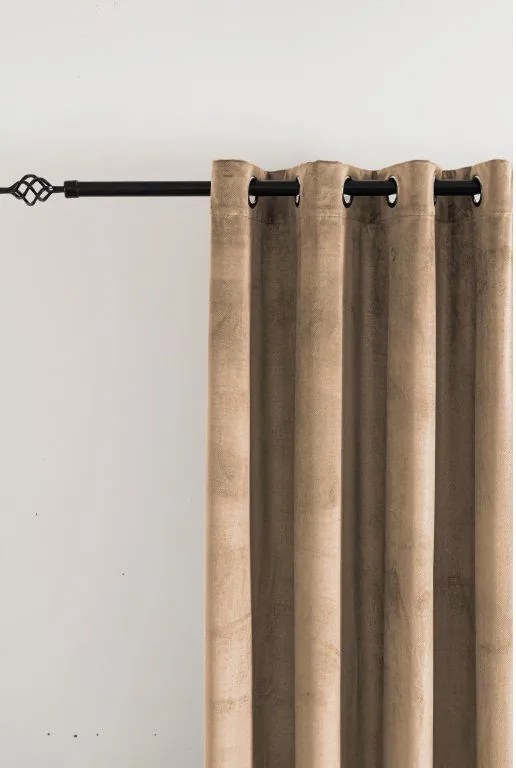 Zatemňovací závěs ELVIO VELVET 140x250 cm, béžový Zavěšení: Řasící páska