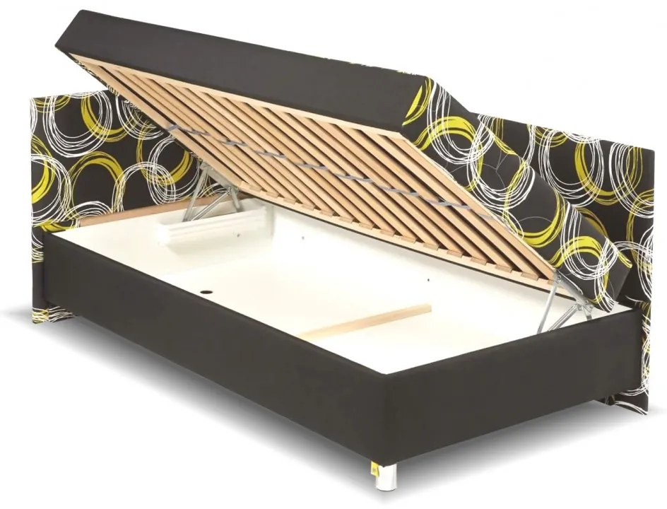 Čalouněná postel Nikola, s čely a úložným prostorem, 140x200 , EB - mikroplyš
