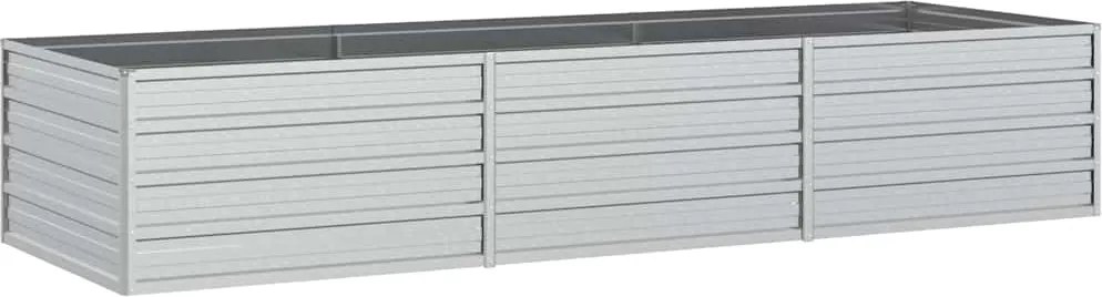 Zahradní vyvýšený záhon 240x80x45 cm pozinkovaná ocel stříbrný 316888