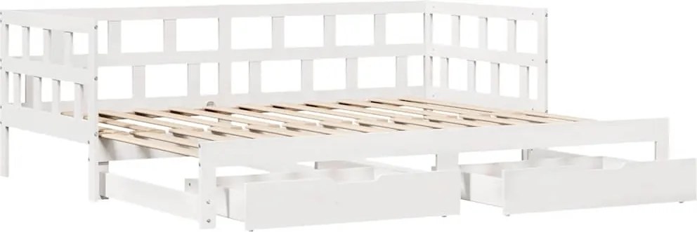 Válenda s přistýlkou a zásuvkami bez matrace bílá 90x200 cm 3302208