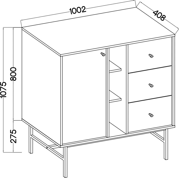 FALCO Komoda Tomila 824/3 Odstín: Eukalyptus