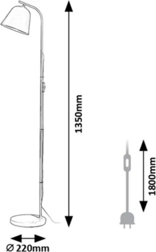 Rabalux 3096 - Stojací lampa MALIA 1xE27/25W/230V