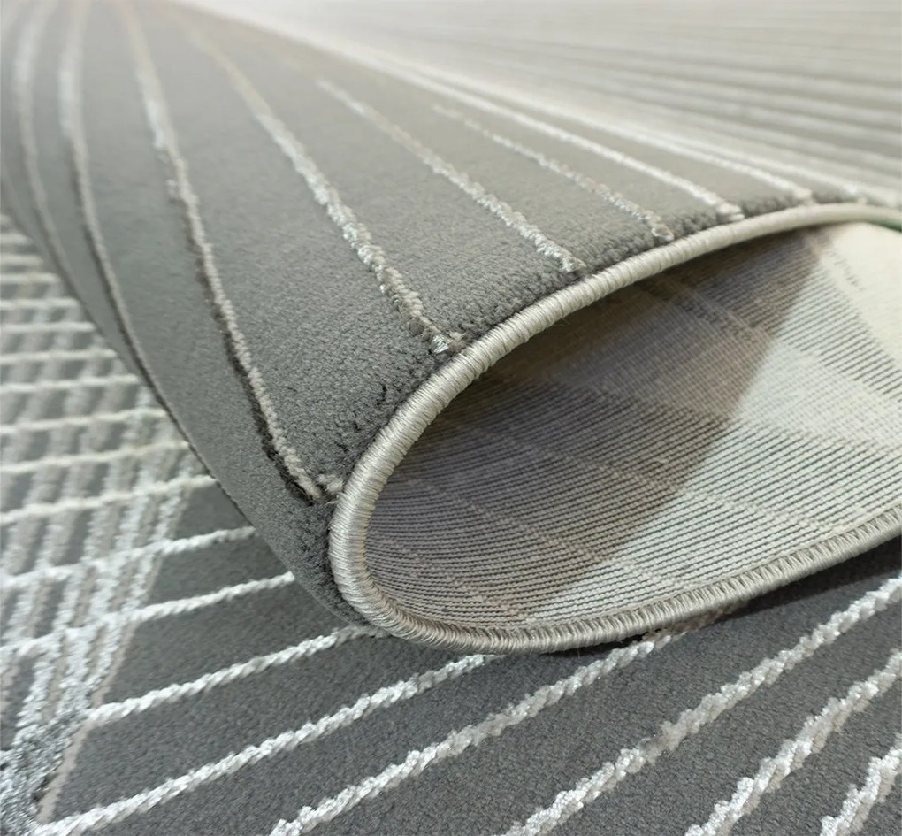 BE Koberec Allianz 6305 GREY - šedý obdélníkový Rozměr: 60x100 cm