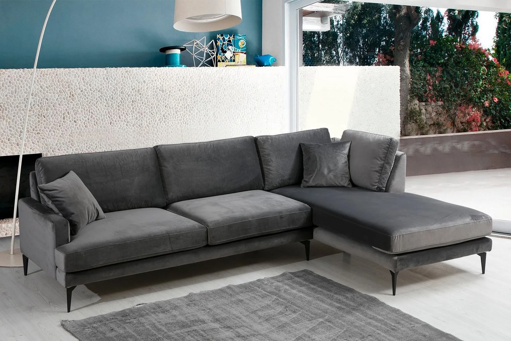 Hanah Home Rohová pohovka PAPIRA antracit pravý roh 560ARE1106