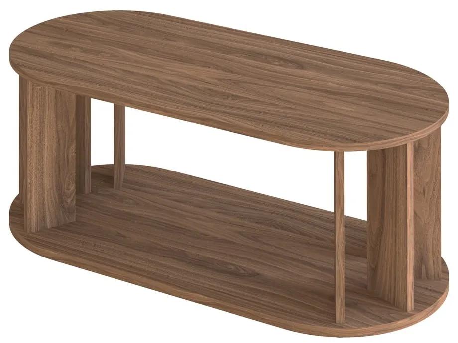 Konferenční stolek s deskou v dekoru ořechového dřeva 110x50 cm Nora - TemaHome