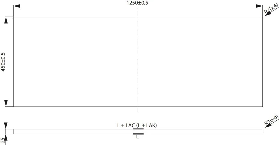 Cersanit City, pultová deska 125x45x2,5 cm, dub, S584-056