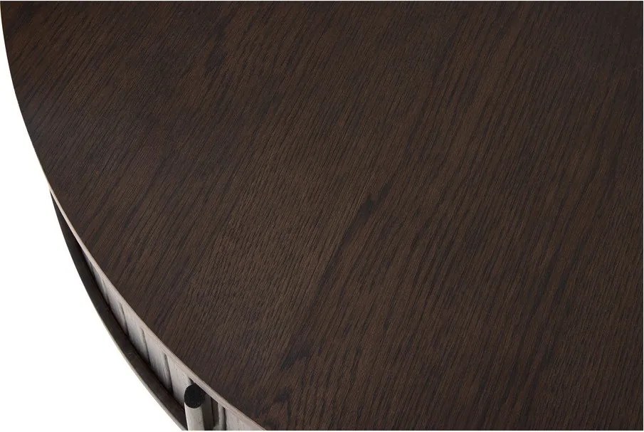 Kulatý konferenční stolek v dekoru dubu v tmavě přírodní barvě ø 85 cm Meta – Unique Furniture