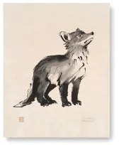 Obrázek na dřevěné kartě Fox Club 24x30 cm Teemu Järvi Illustrations