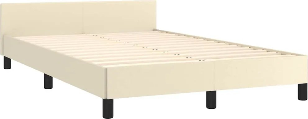 Rám postele s čelem krémový 120x200 cm umělá kůže 3125563