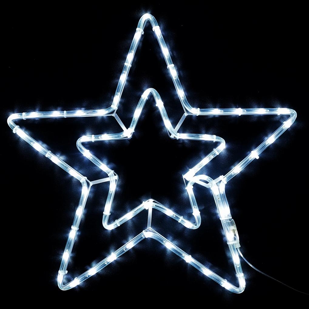 Vánoční LED dekorace, hvězda, blikající, 52cm Barva: Teplá bílá