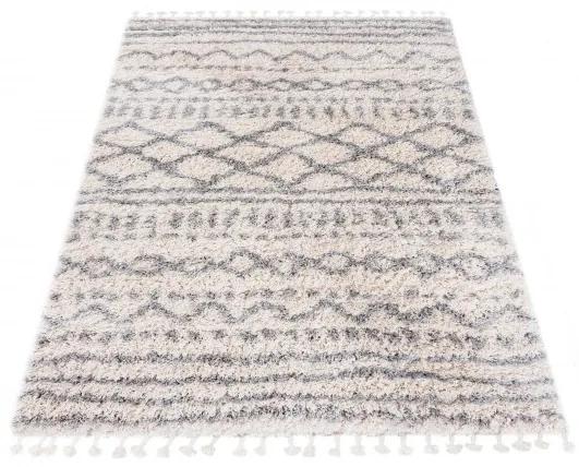 Kusový koberec Shaggy AZTEC FN28A Krémový Rozměr: 60x100 cm