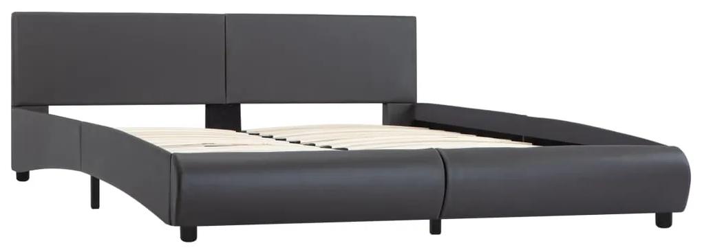 vidaXL Rám postele s LED světlem šedý umělá kůže 180 x 200 cm