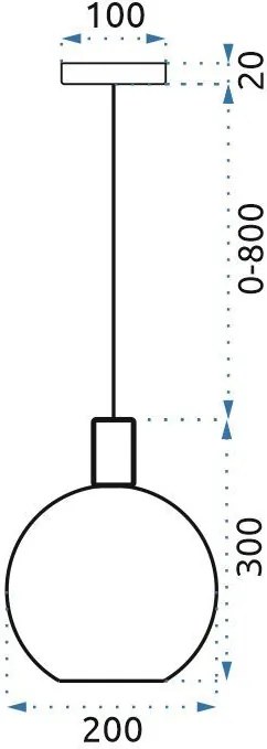 Toolight Kulové závěsné svítidlo z mléčného skla APP666-1CP zlaté