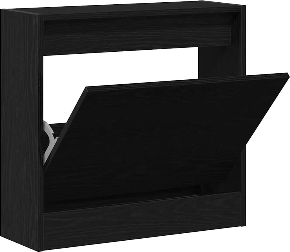 botník, výklopný, kompozitní dřevo, 57x60x21 cm, černý dub, Dekorino BB20260034