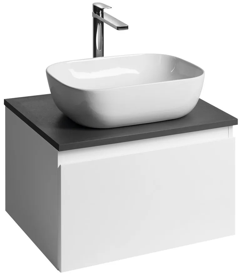 Aqualine Aqualine, ALTAIR skříňka s deskou 58 cm, bílá/antracit břidlice, AI263-03