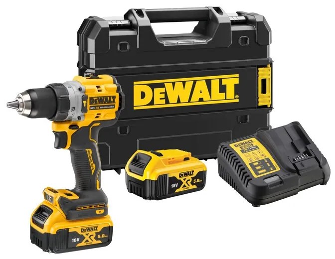 Aku bezuhlíková příklepová vrtačka DeWALT DCD805P2T 18V