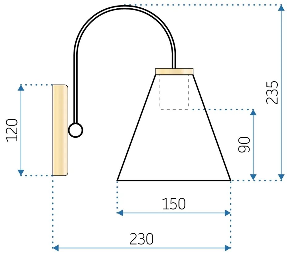 Nástěnná lampa Kinkiet VII černá