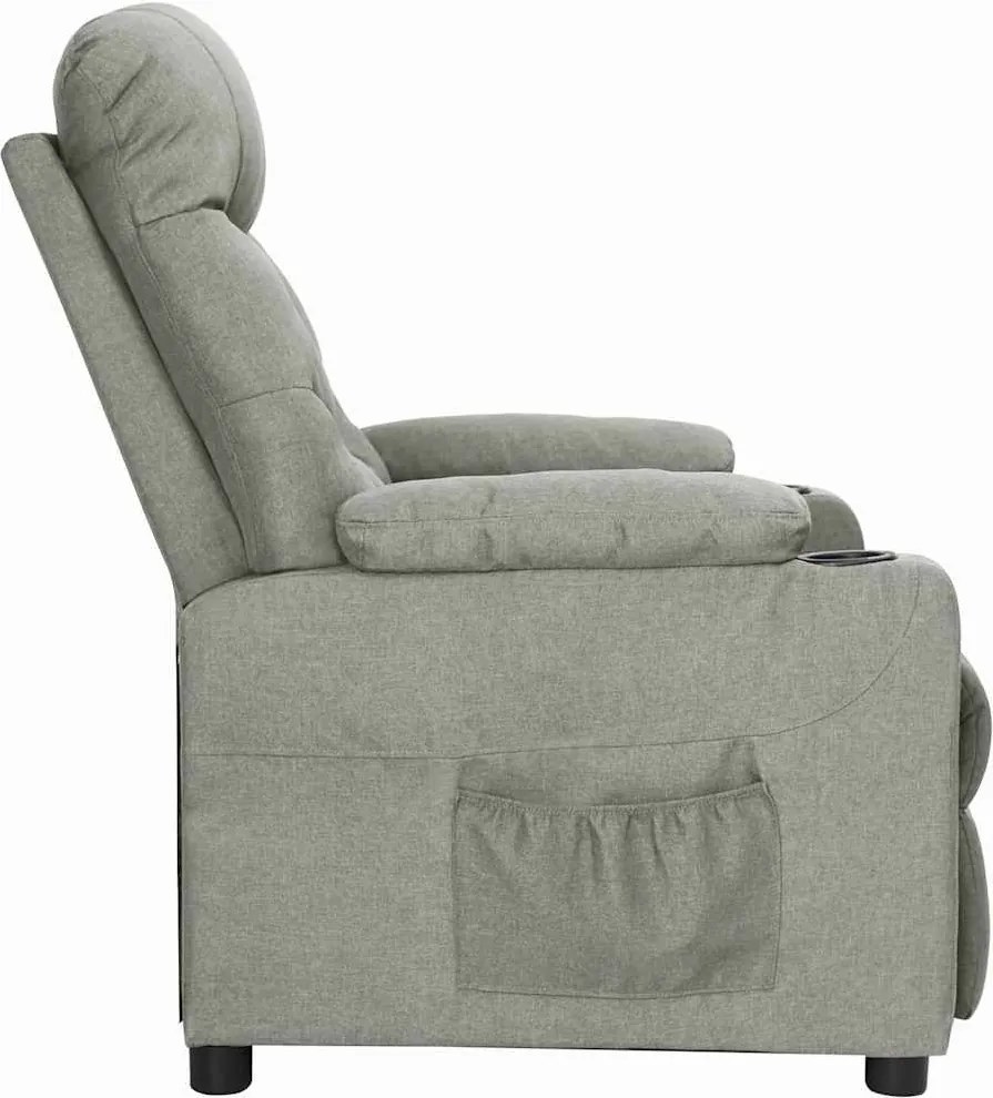 Polohovací křeslo světle šedé textil 339082