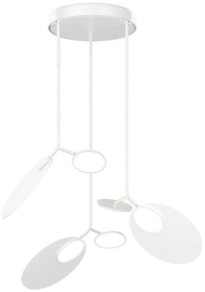 Závěsná lampa Ballon trojitá, více variant - TUNTO Model: zlatý rám / 24k zlato, černý baldachýn, panel a baldachýn - dubová překližka