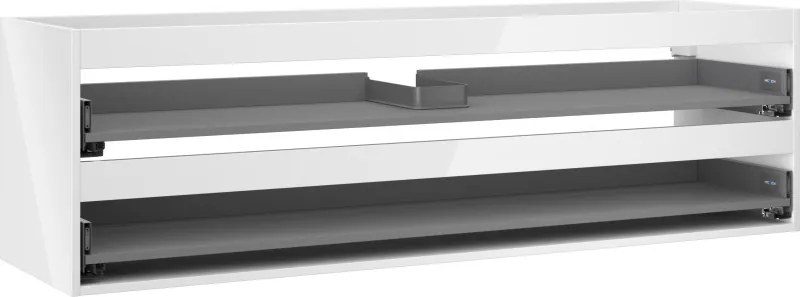 Mexen Box-A, závěsná skříňka 160 cm, 2 zásuvky, bílá lesklá, 91AX0-1600-470-2-00