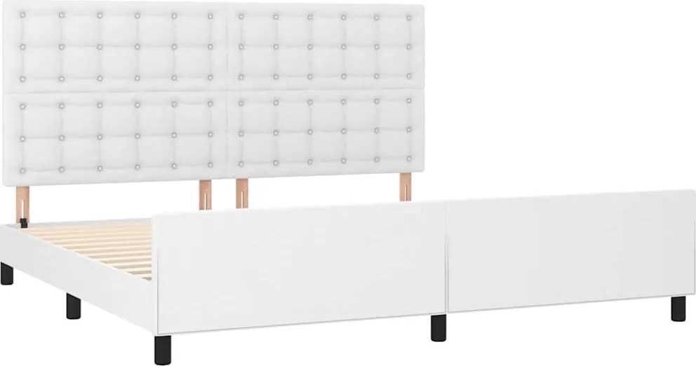 Rám postele s čelem bílý 200x200 cm umělá kůže 3125592