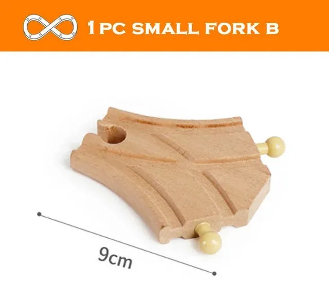 Rozšíření dřevěné trati (různé příslušenství) k elektrickému vláčku (21-30) Barva: 1pc fork b 9 cm