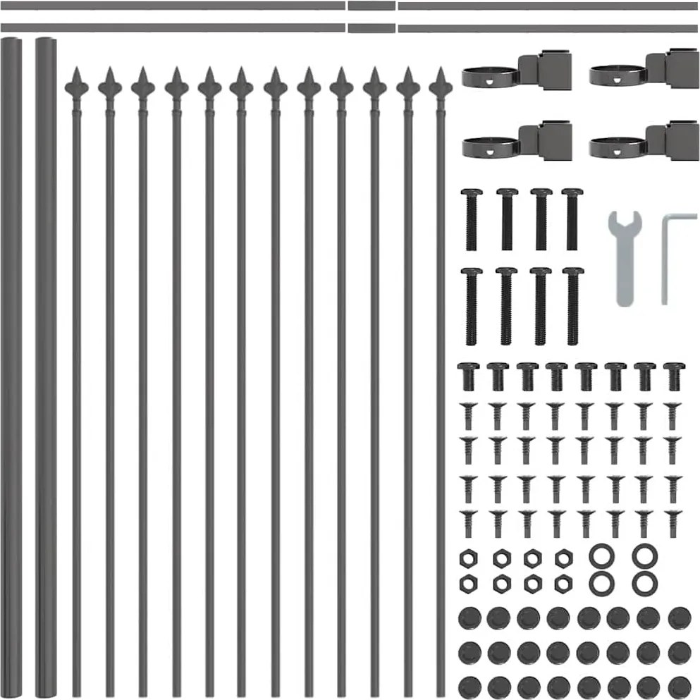Zahradní plot WOERDEN 7 ks 11,9 x 0,6 m Práškově lakovaná ocel 3334128